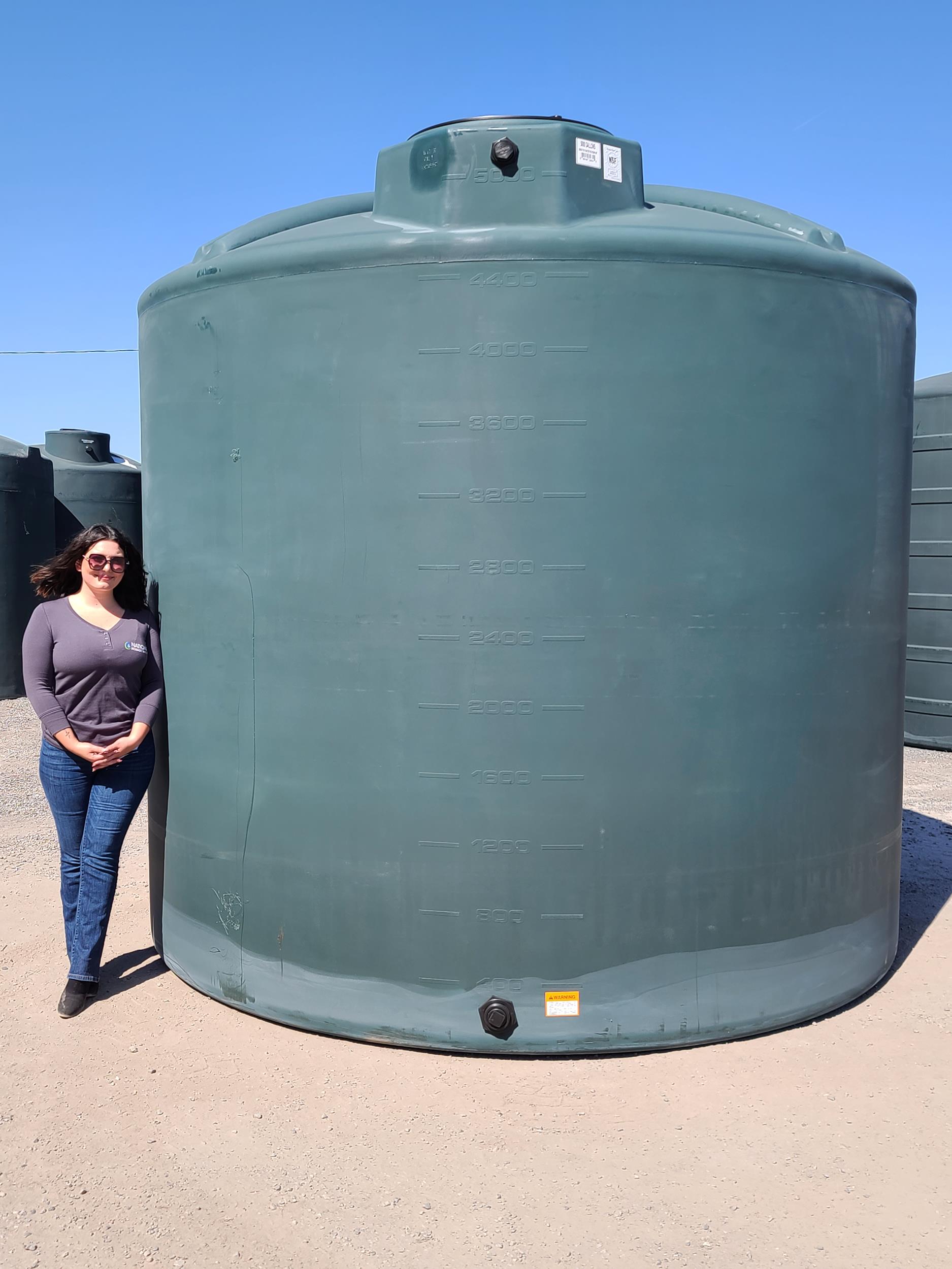 5,000 Gallon Vertical (straight-wall) Water Storage Tank 119"D x 92"H